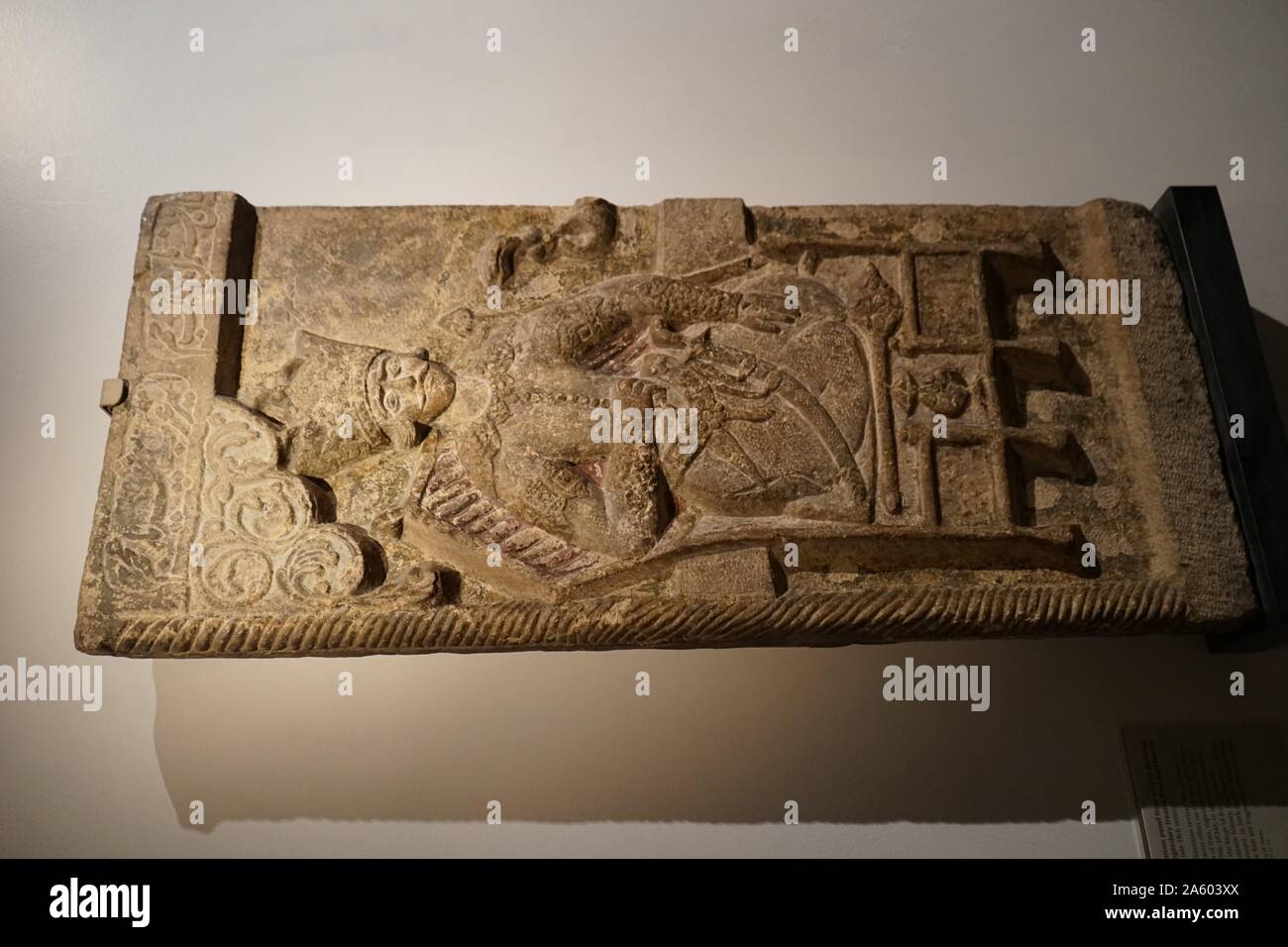 Limestone panel from a frieze depicting the legendary Iranian hero ...