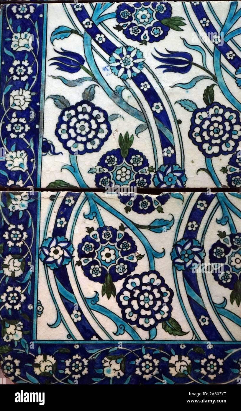 Damascus tiles from Syria. Dated 16th Century Stock Photo - Alamy
