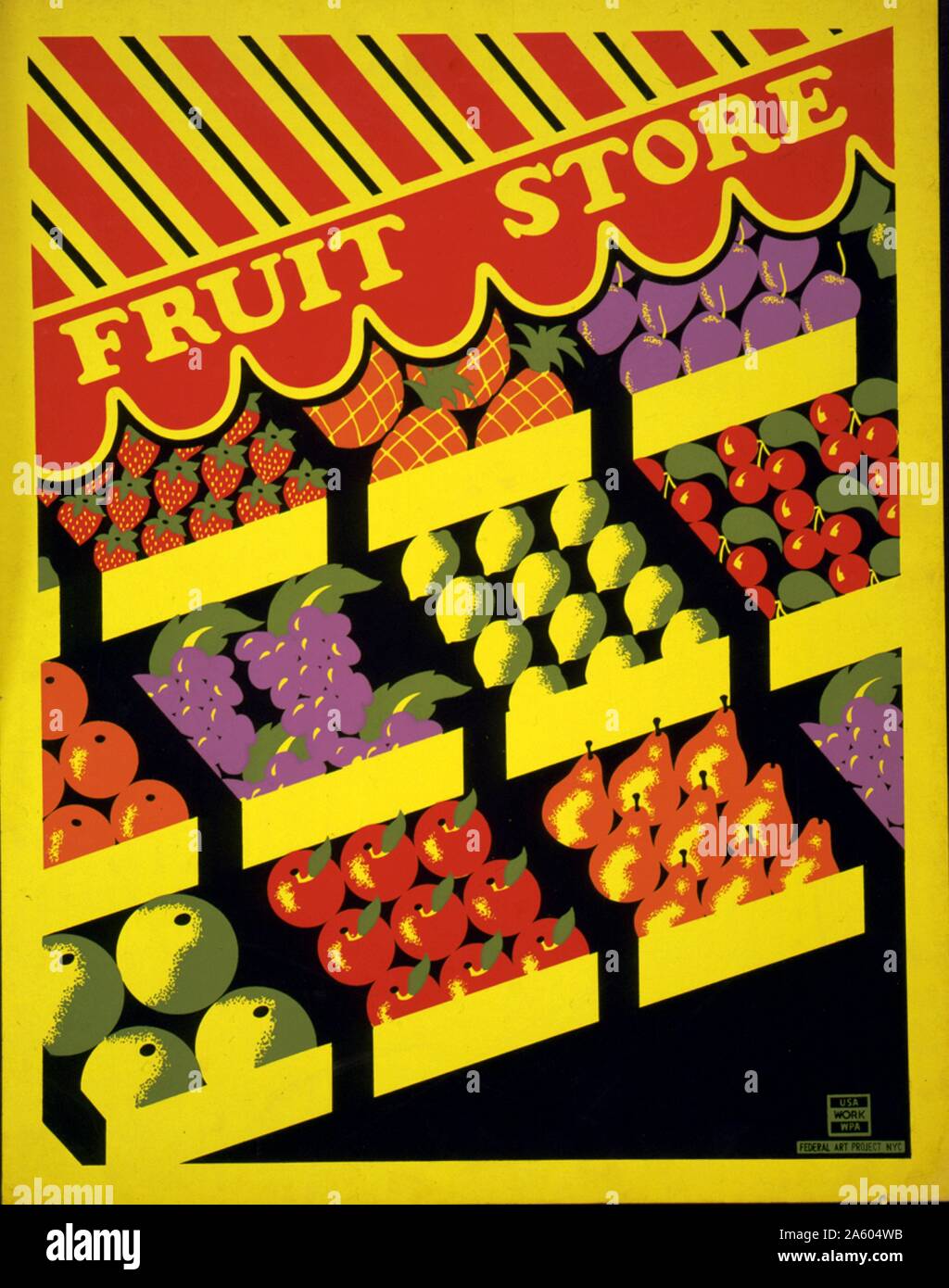 Fruit store(poster). A silkscreen published between 1936 and 1941 ...