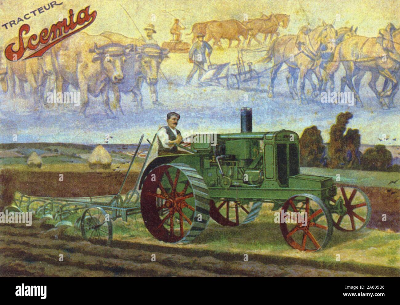 Advertising for the French tractor Scemia, type U20 under British ...