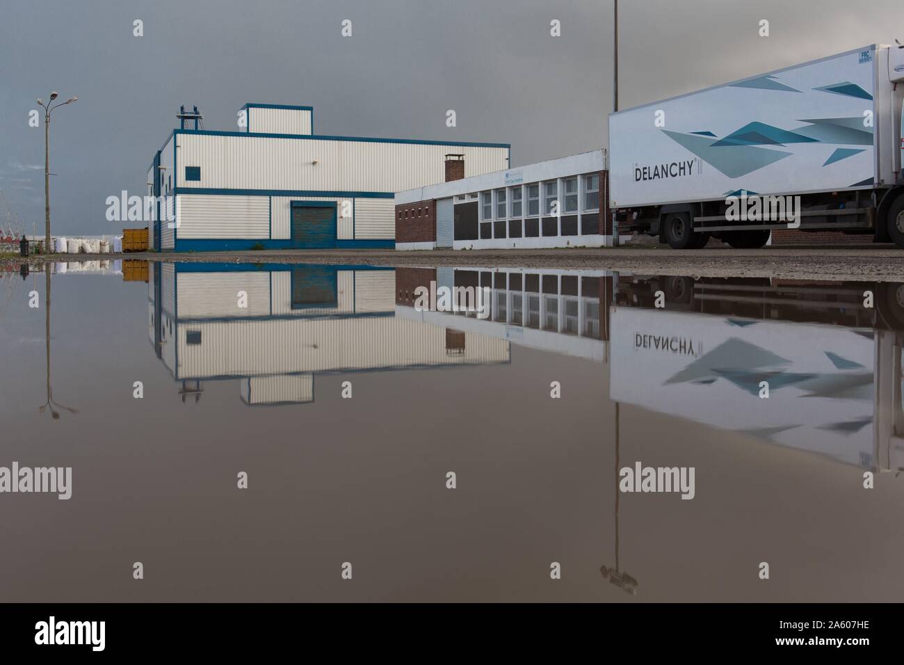 France, Pays de Caux, Dieppe, Quai Guynemer, logistics depot, warehouse ...