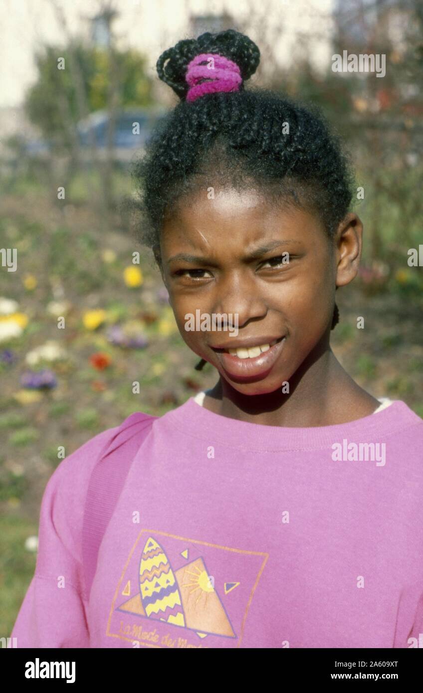 Figure skater Surya Bonaly. February 1989 Stock Photo - Alamy
