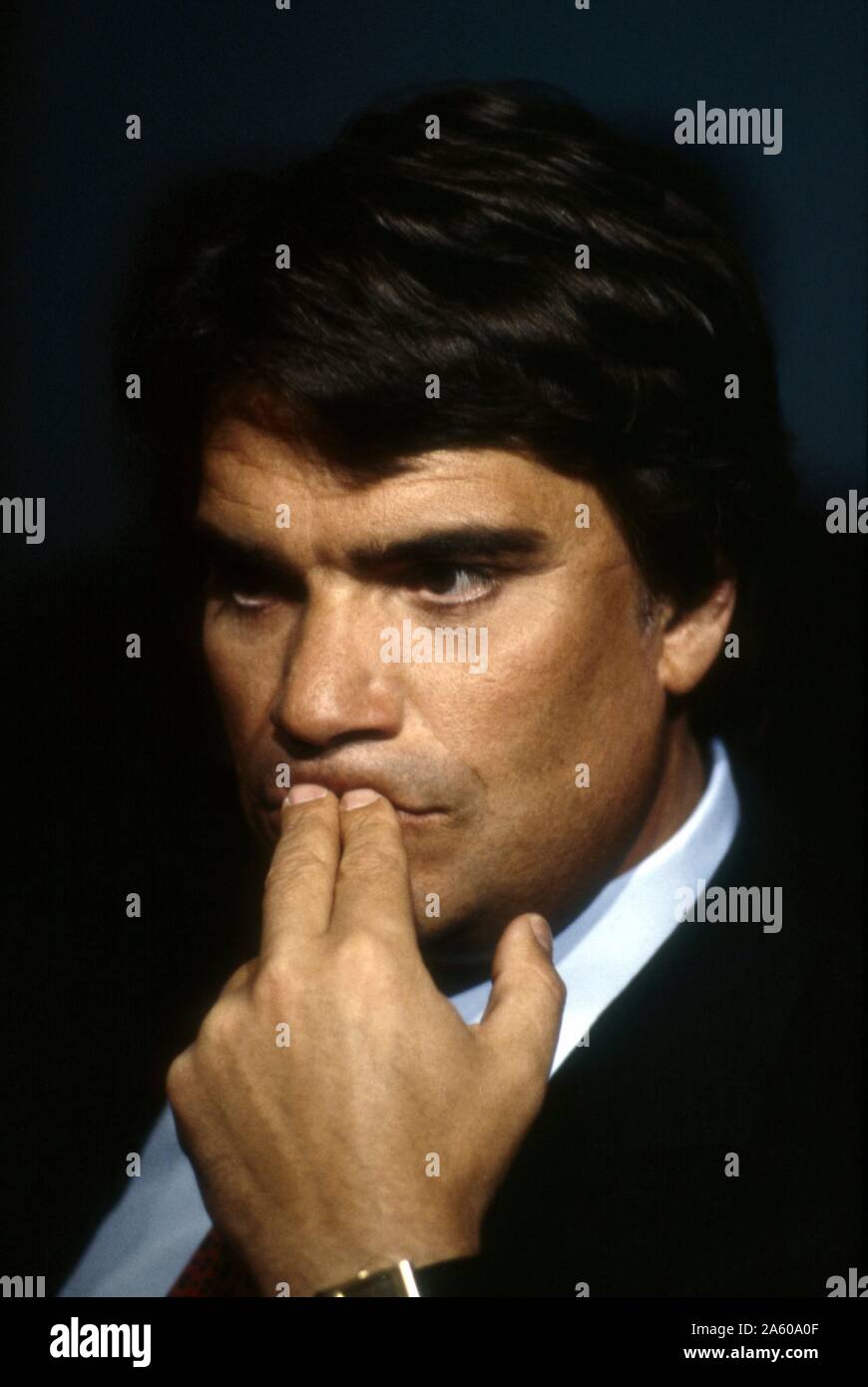 Portrait of French businessman and politician Bernard Tapie circa 1988 ...