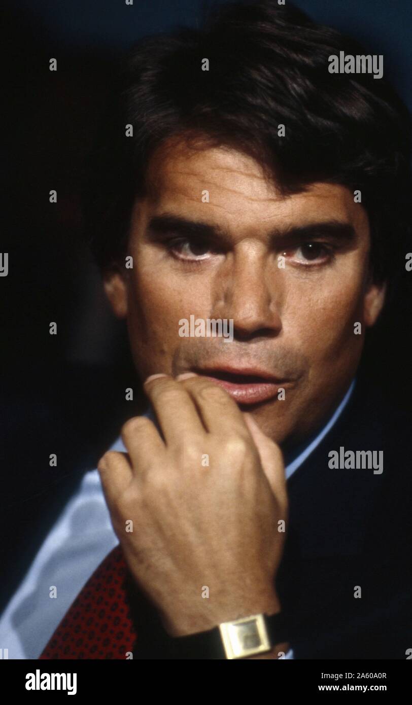 Portrait of French businessman and politician Bernard Tapie circa 1988 ...