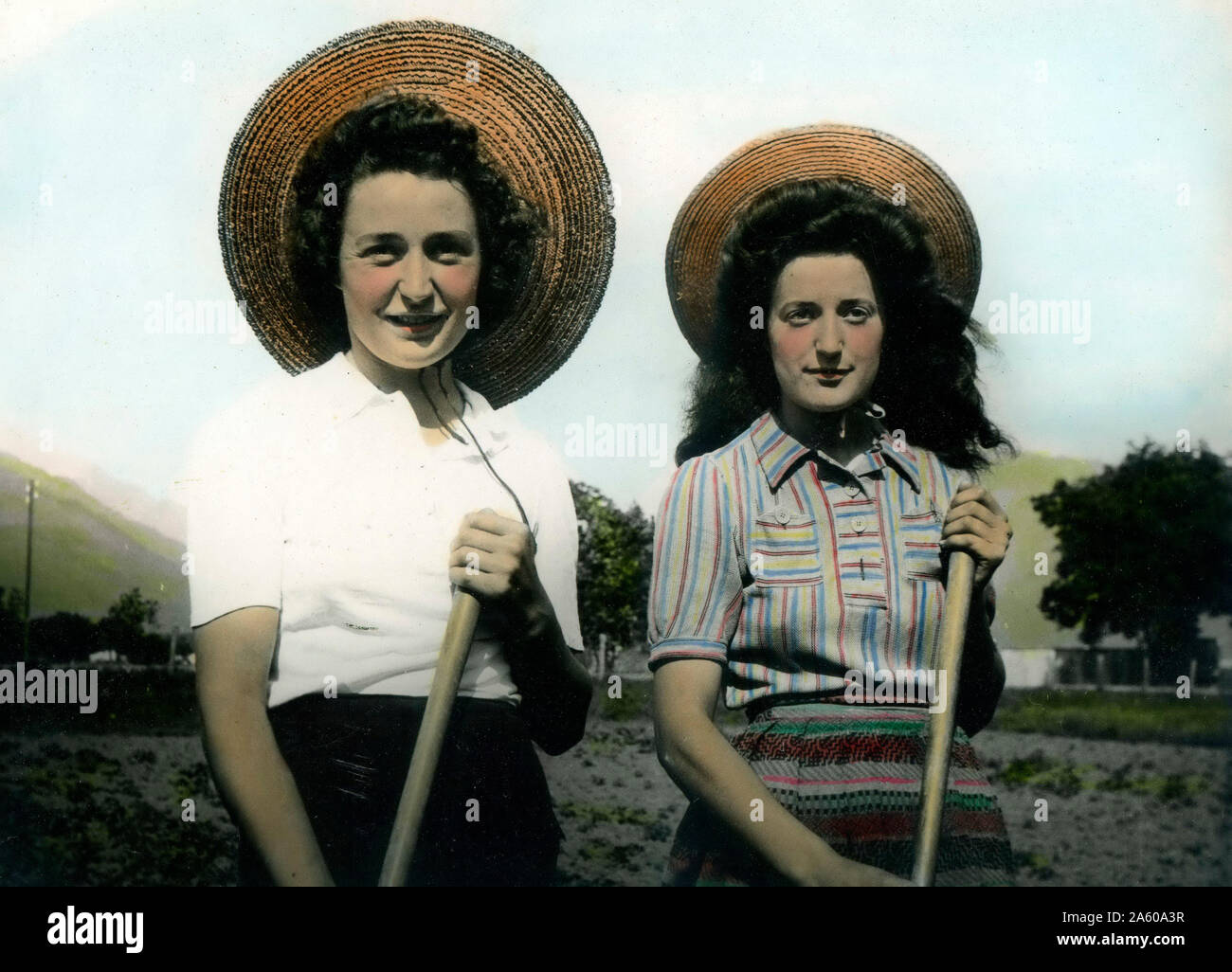 Switzerland, Surrounding of Zurich, farmers working in the fields 1945 ...