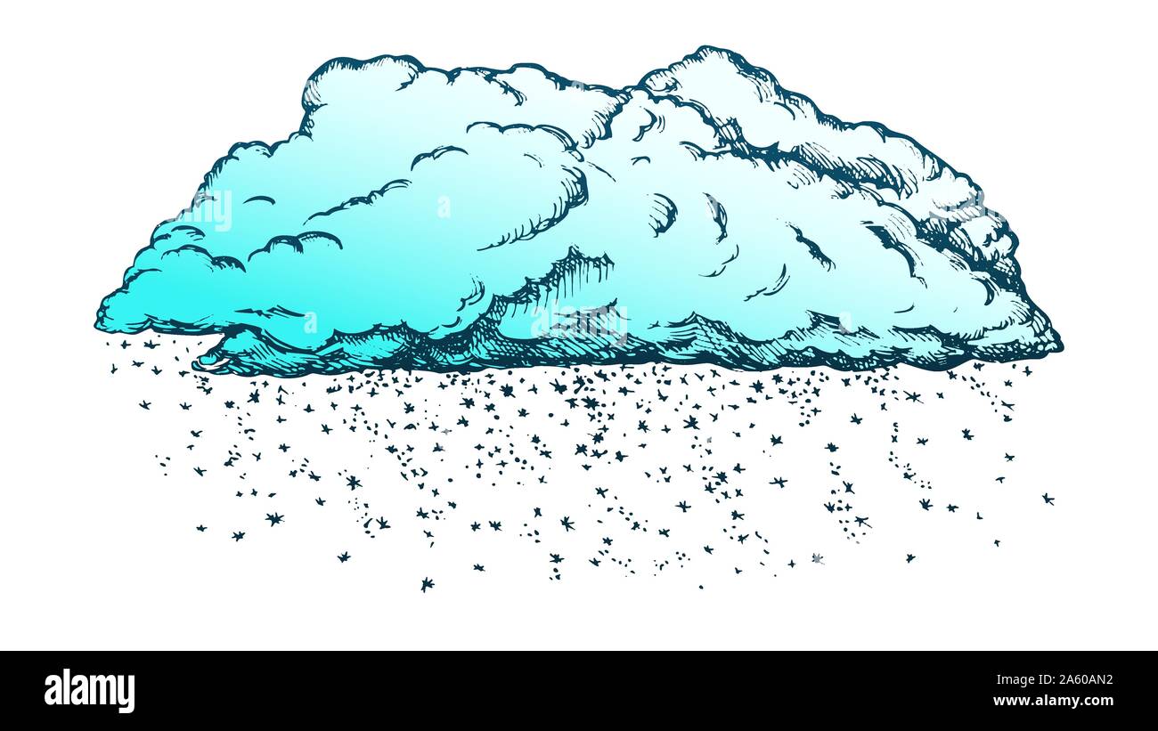 Cloud With Falling Snowflakes Color Vector Stock Vector Image & Art - Alamy