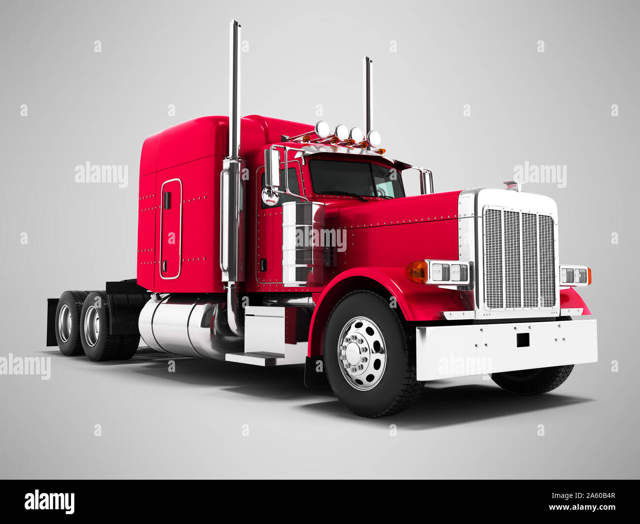 Red truck for transportation of goods to other countries 3d render on ...