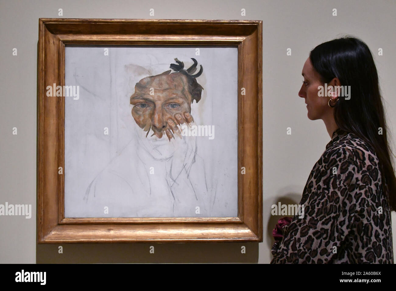 London, UK. 23rd Oct, 2019. Lucian Freud, Self-portrait, c. 1956 at ...