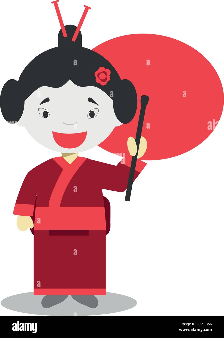 Character from Japan dressed in the traditional way Vector Illustration ...