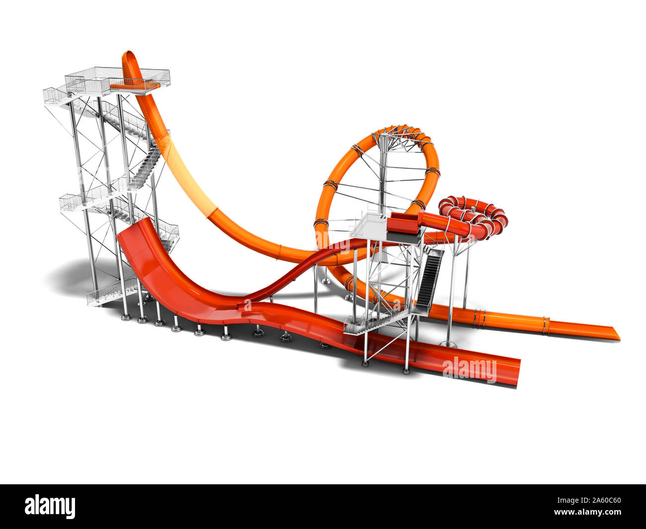Red water slide Cut Out Stock Images & Pictures - Alamy