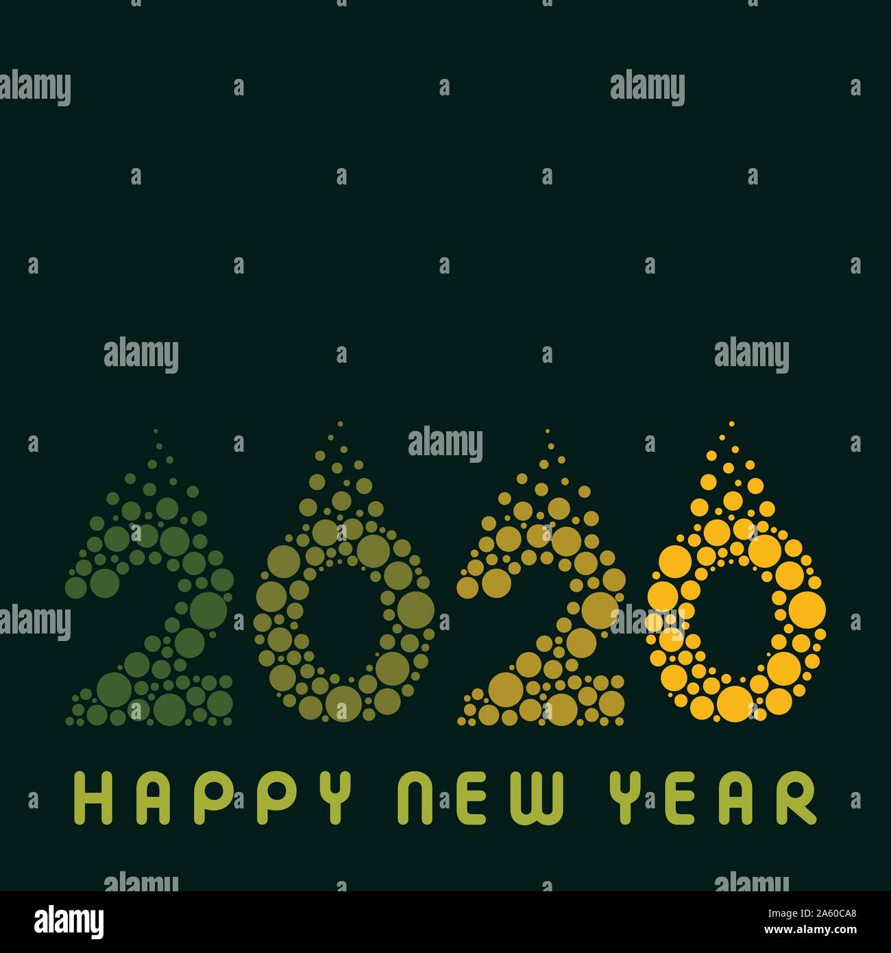 Happy new year 2020 card design, using with colorful letters design ...