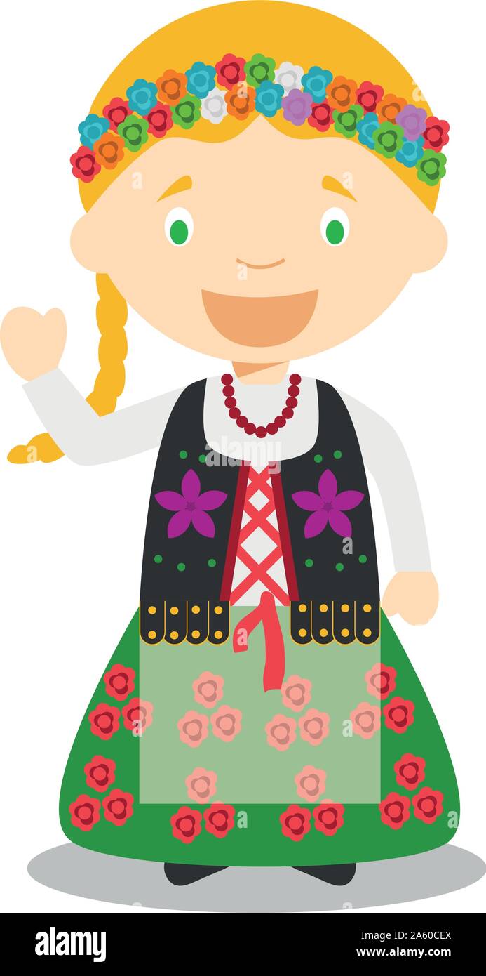Character from Poland dressed in the traditional way Vector ...