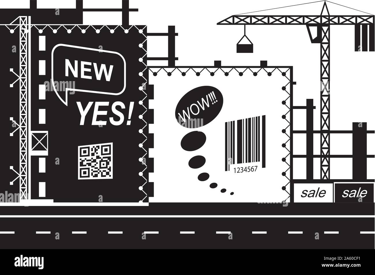 Posters on billboard Stock Vector Images - Alamy