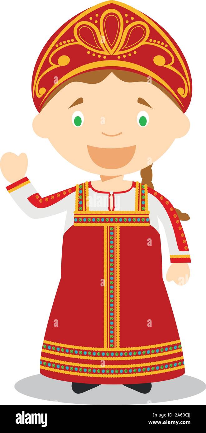 Character from Russia dressed in the traditional way Vector ...