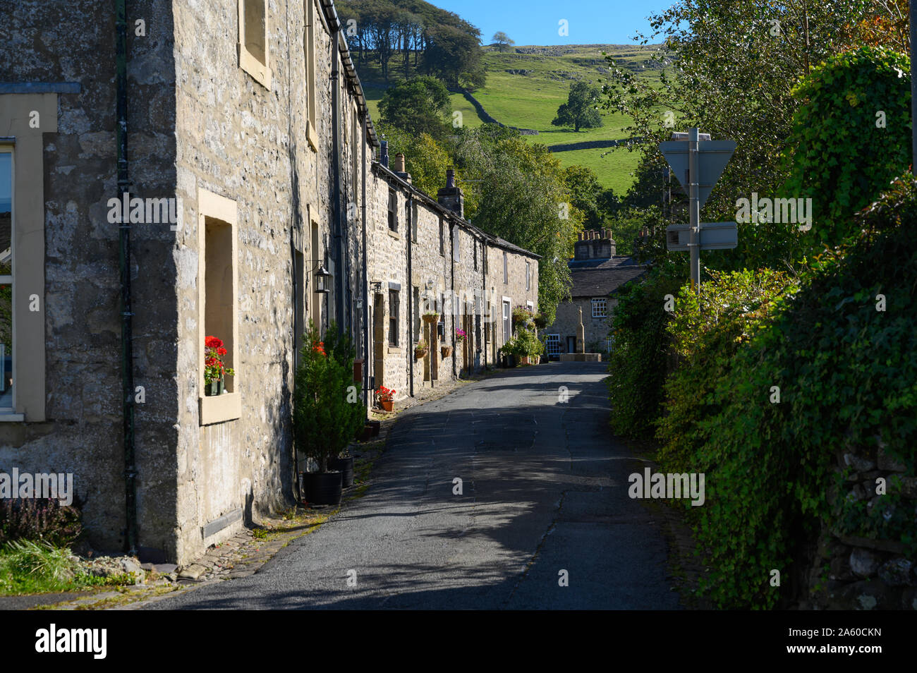 Village green langcliffe langcliffe near settle hi-res stock ...