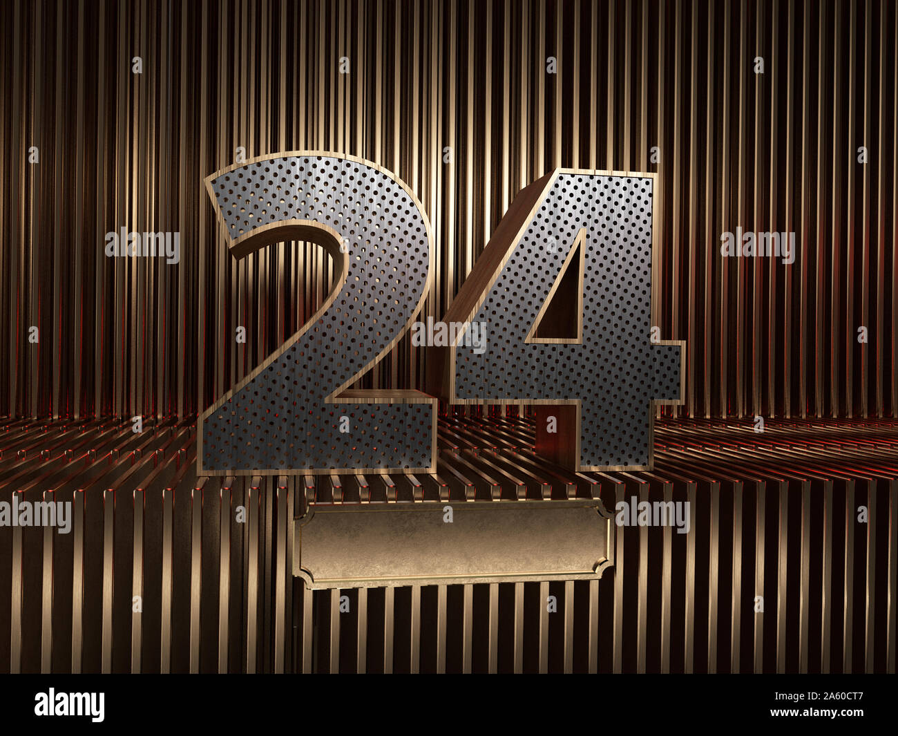number 24 (number twenty-four), perforated with small holes on the ...