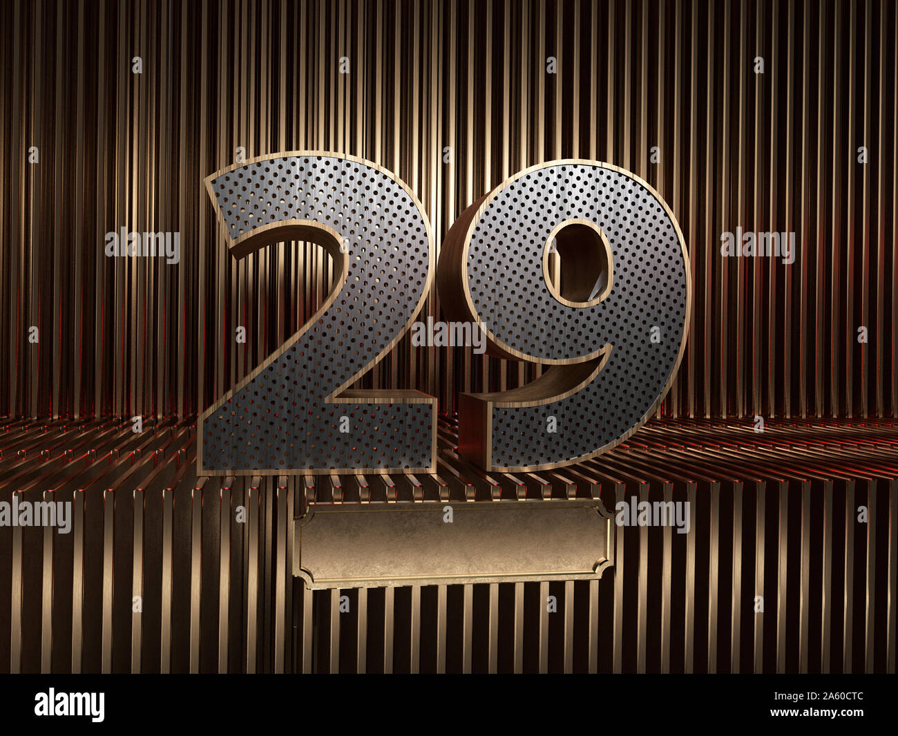 number 29 (number twenty-nine), perforated with small holes on the ...