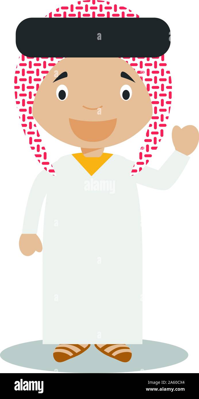 Character from Saudi Arabia dressed in the traditional way Vector ...