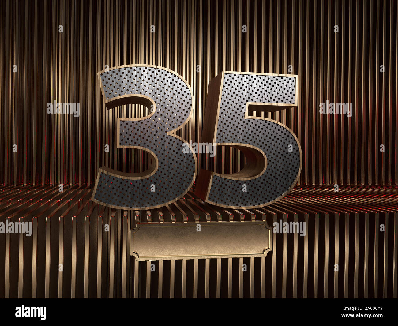 number 35 (number thirty-five), perforated with small holes on the ...