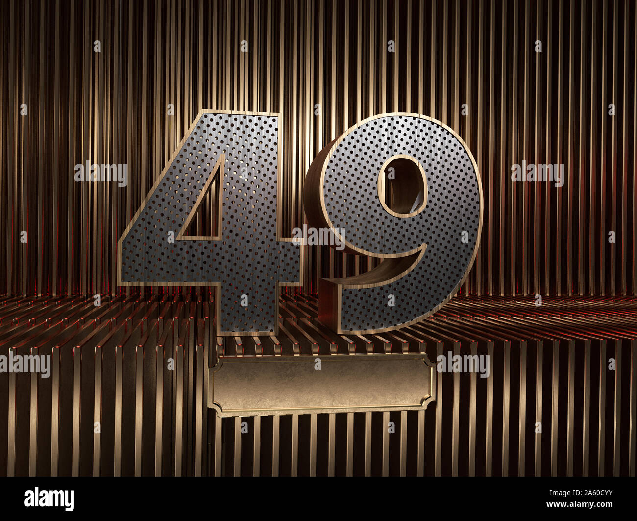 number 49 (number forty-nine), perforated with small holes on the ...