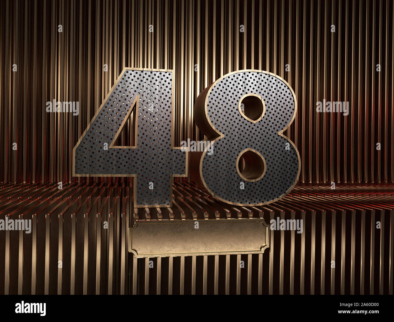 number 48 (number forty-eight), perforated with small holes on the ...