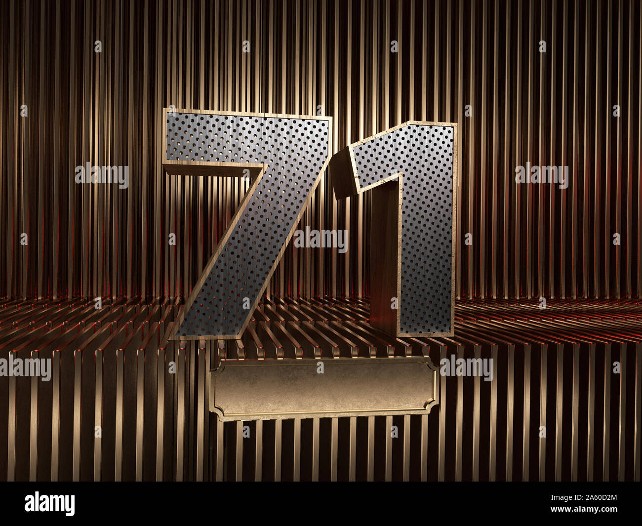 number 71 (number seventy-one), perforated with small holes on the ...