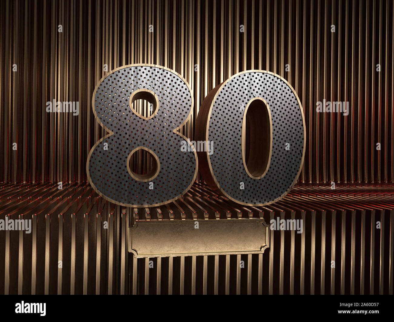 number 80 (number eighty), perforated with small holes on the ...