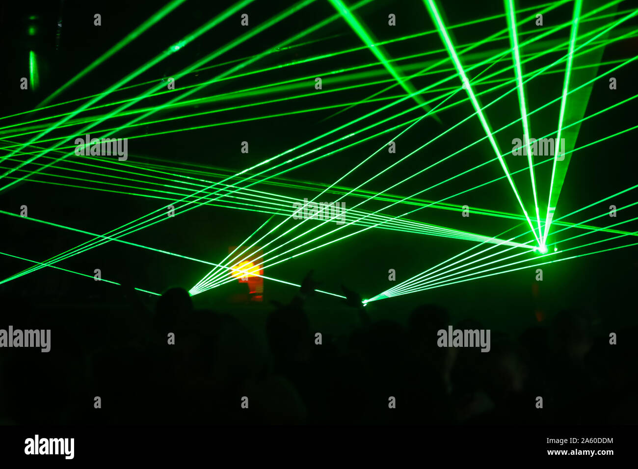 Green lasers on the party as background Stock Photo - Alamy