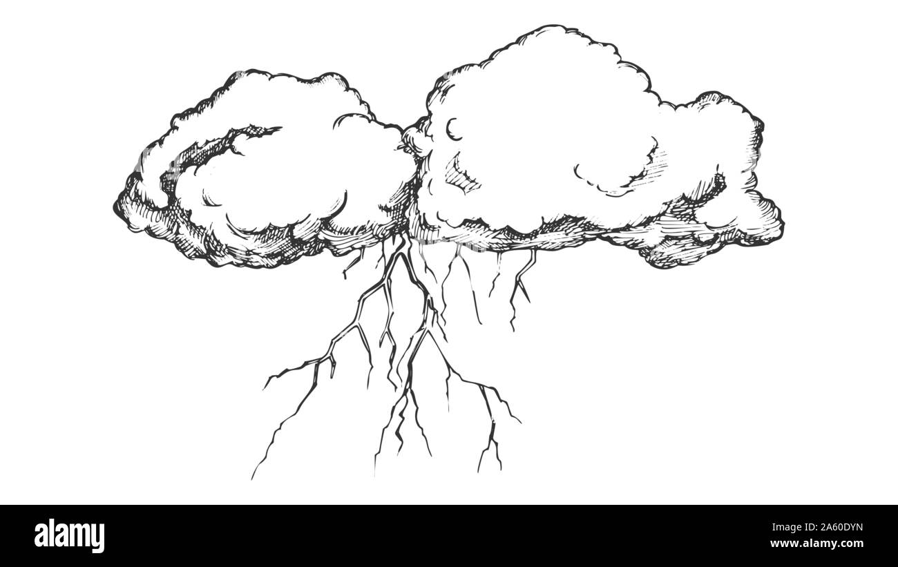 Rain Cloud Line Drawing