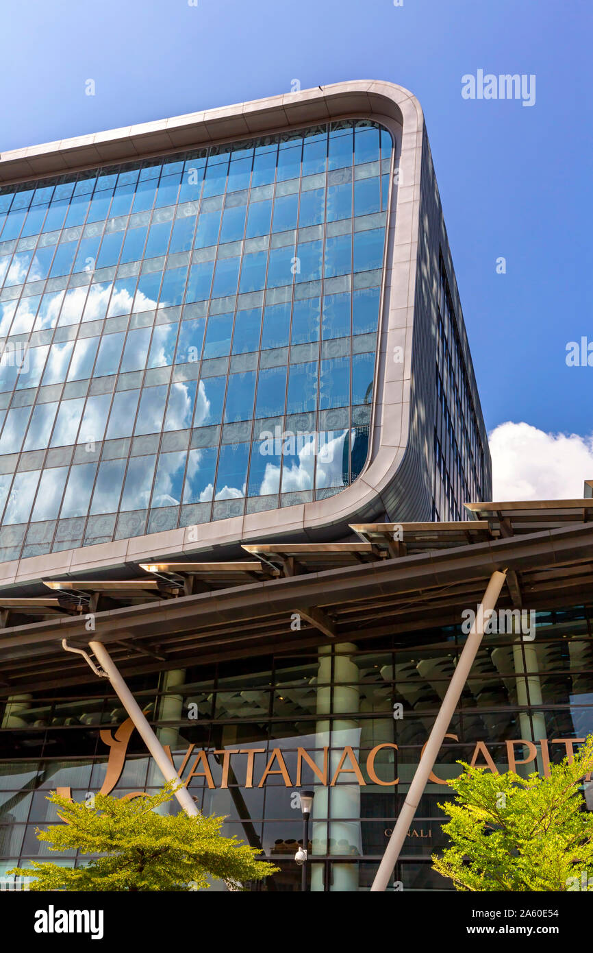 New & modern Vattanac Capital bank building, which includes an indoor ...