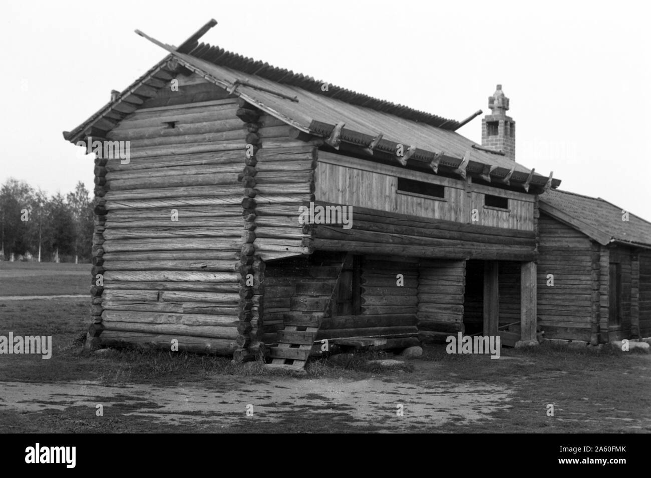 Schwedische Blockhütte ,Schweden 1969. Swedish log cabin ,Sweden 1969 ...