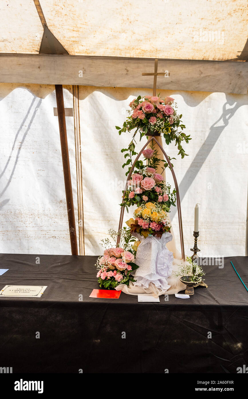 The winning entry in the flower arranging class 215 A Christening ...