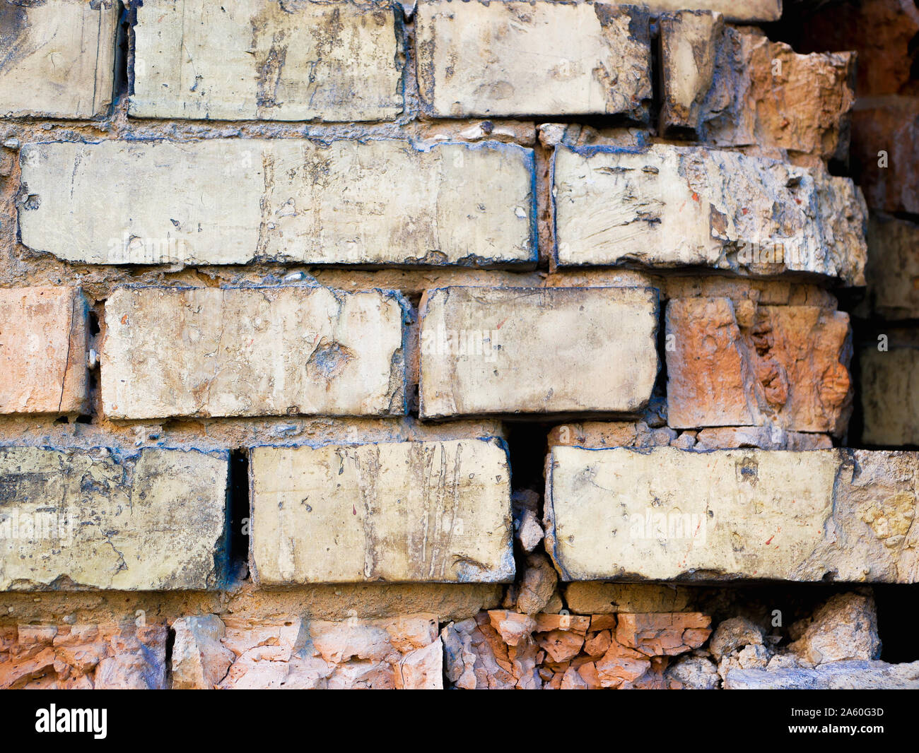 old brick wall. Front close-up view of a old brick wall Stock Photo - Alamy