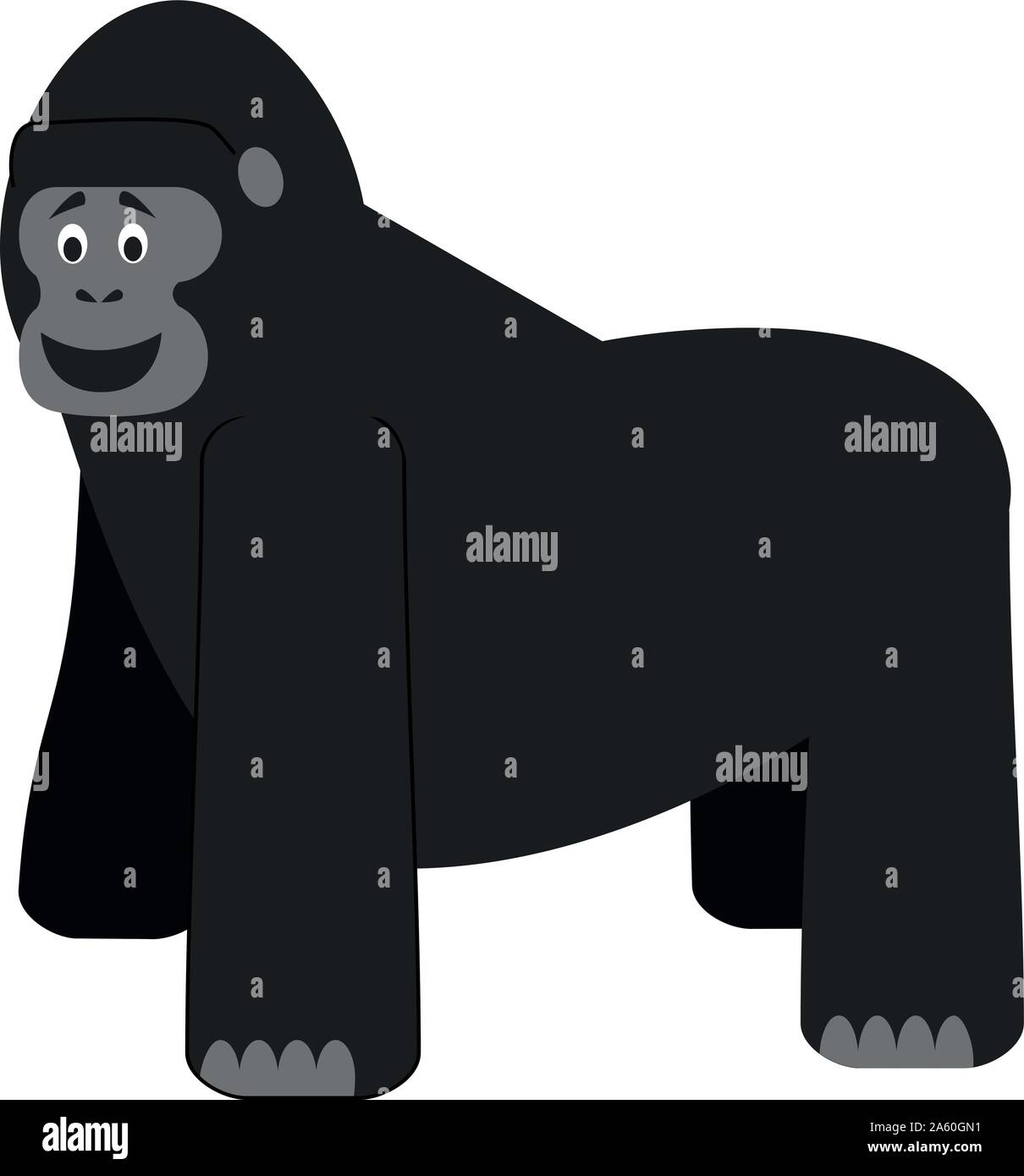 Cute cartoon gorilla vector illustration Stock Vector Image & Art - Alamy