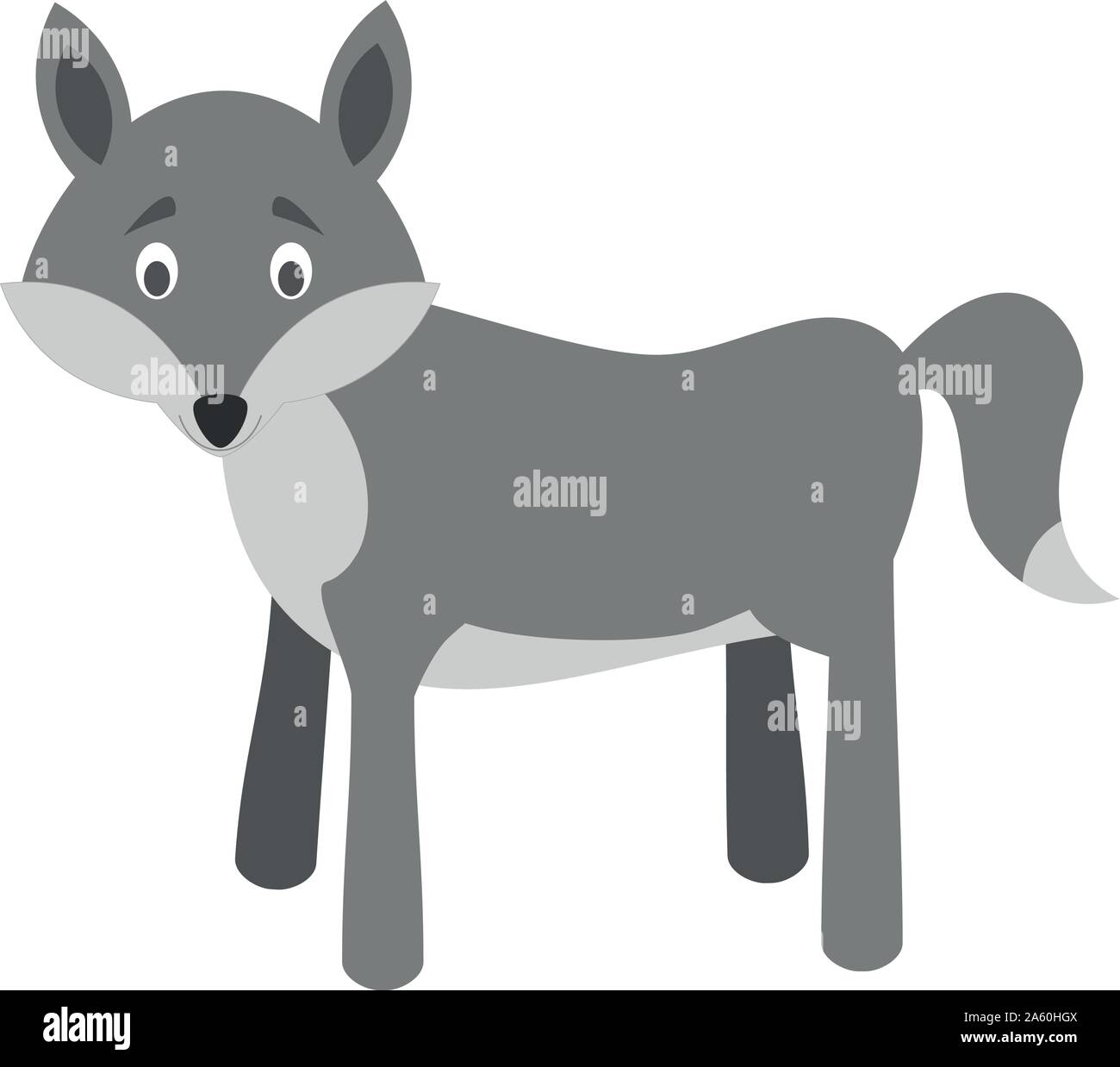 Cute cartoon wolf vector illustration Stock Vector Image & Art - Alamy