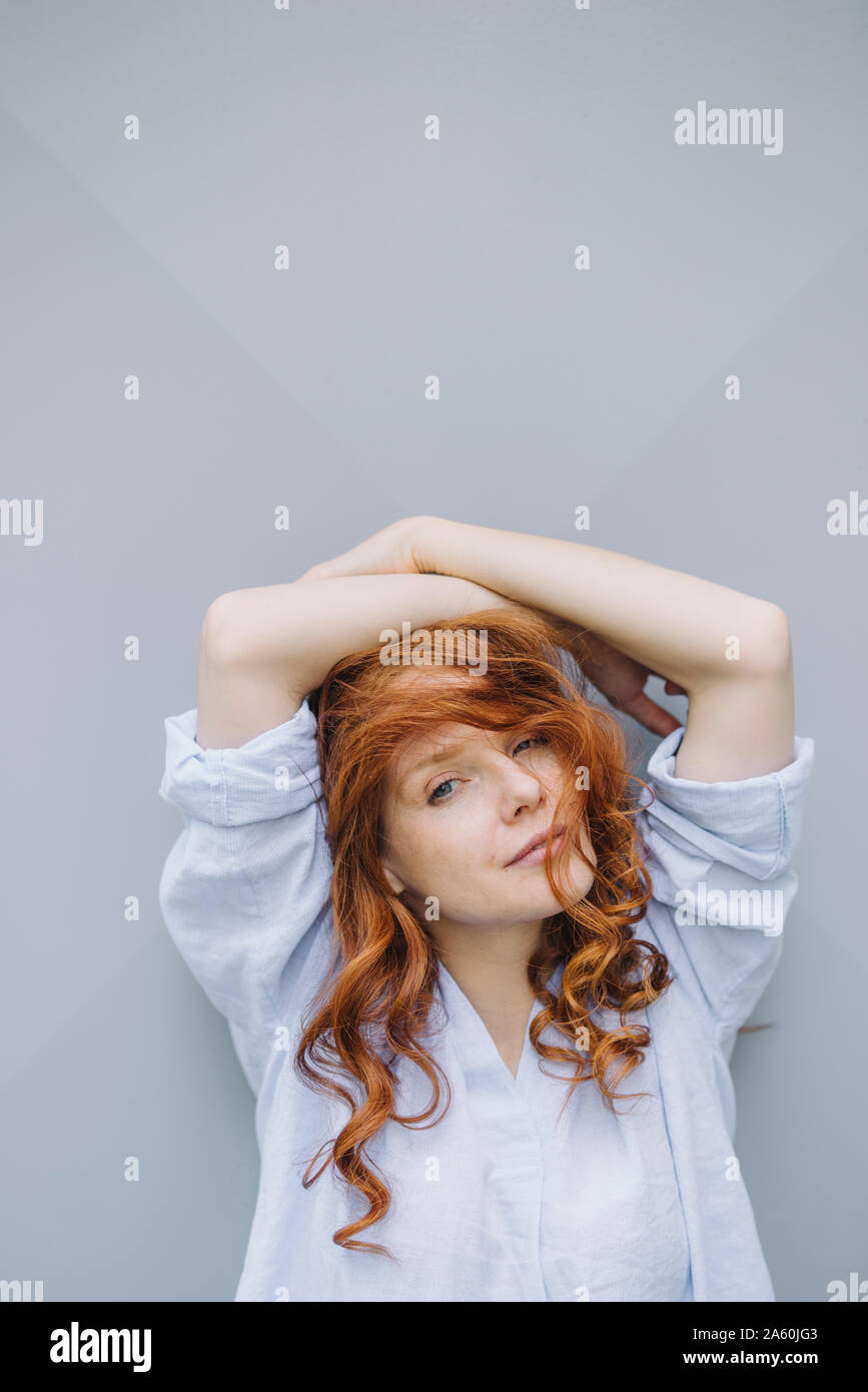 Portrait redheaded woman hands hi-res stock photography and images - Alamy