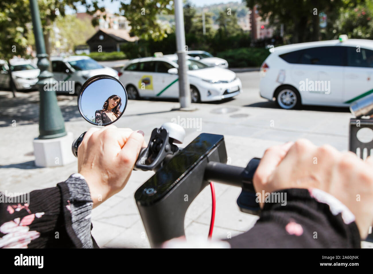 E scooter rear view hi-res stock photography and images - Alamy