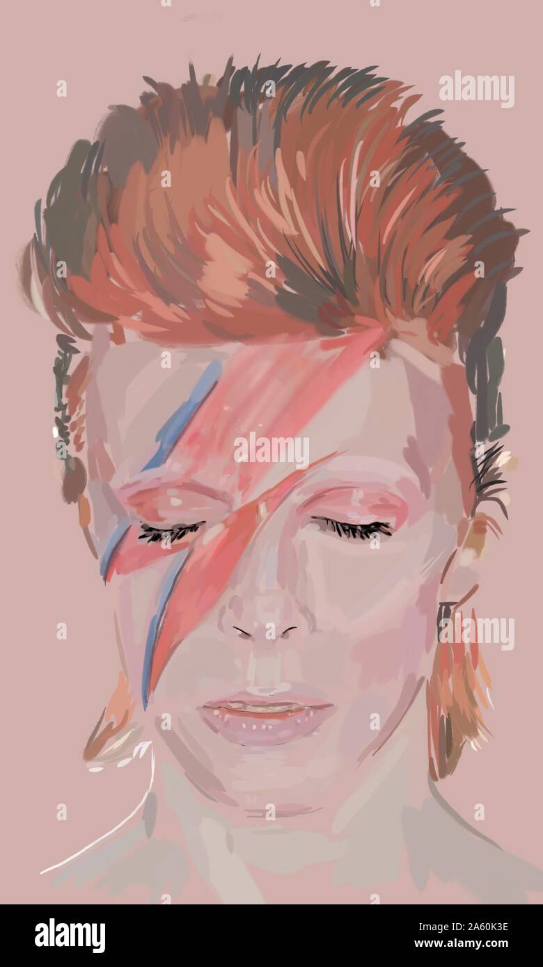 David bowie as ziggy stardust illustration Stock Photo - Alamy