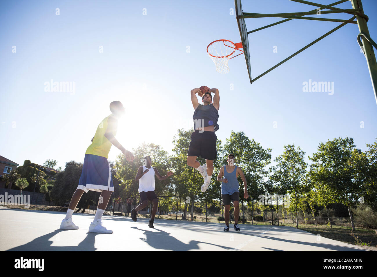 Playing a jumping game hi-res stock photography and images - Alamy