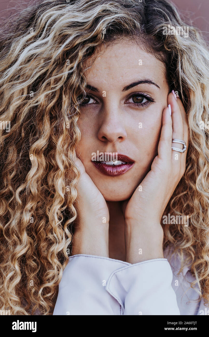 Portrait blond woman young ringlets hi-res stock photography and images ...
