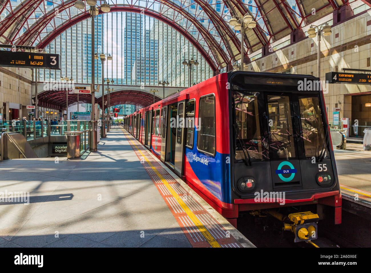 Canary Wharf DLR train station in Canary Wharf, Docklands, London ...
