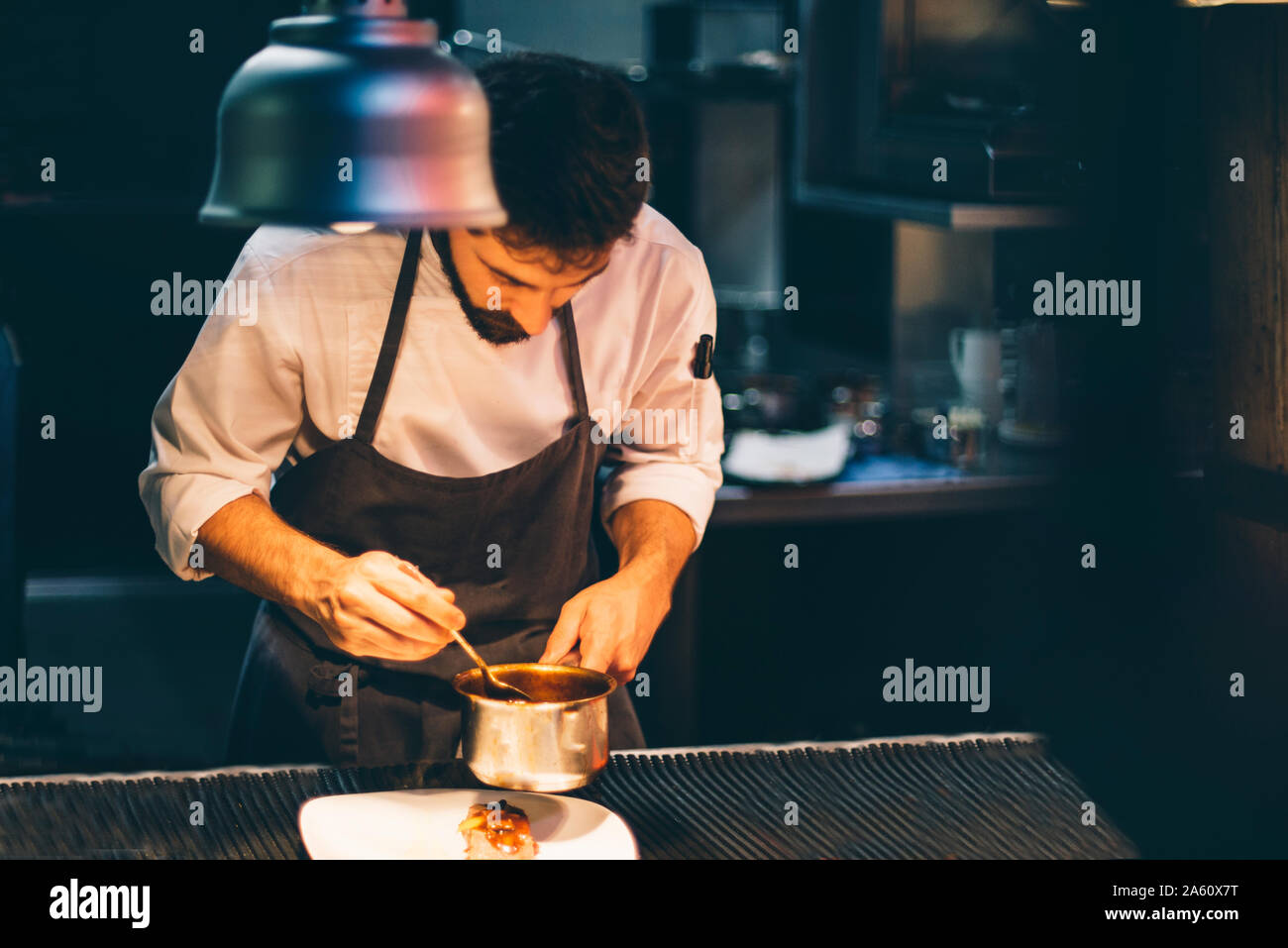Spoon and plate in restaurant hi-res stock photography and images - Alamy