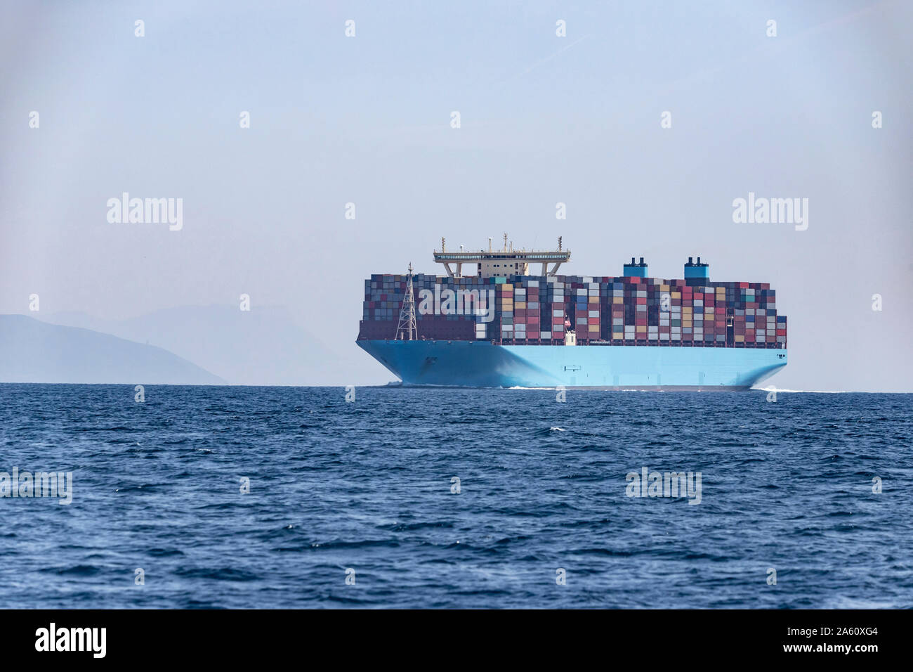 Container ship, Strait of Gibraltar, Tarifa, Spain Stock Photo - Alamy