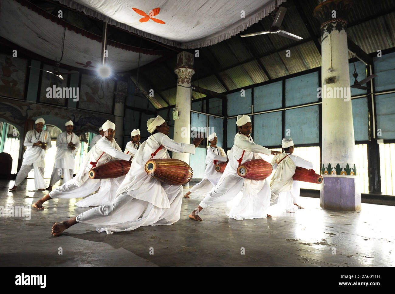 Bhokots Monks Performing The Sattriya Nritya Monastery Dance Of Prayer Majuli Island Assam