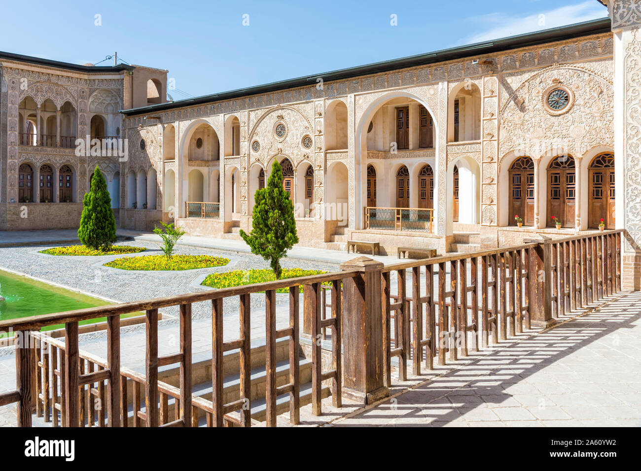 Tabatabai House, Inner courtyard, Kashan, Isfahan Province, Islamic ...