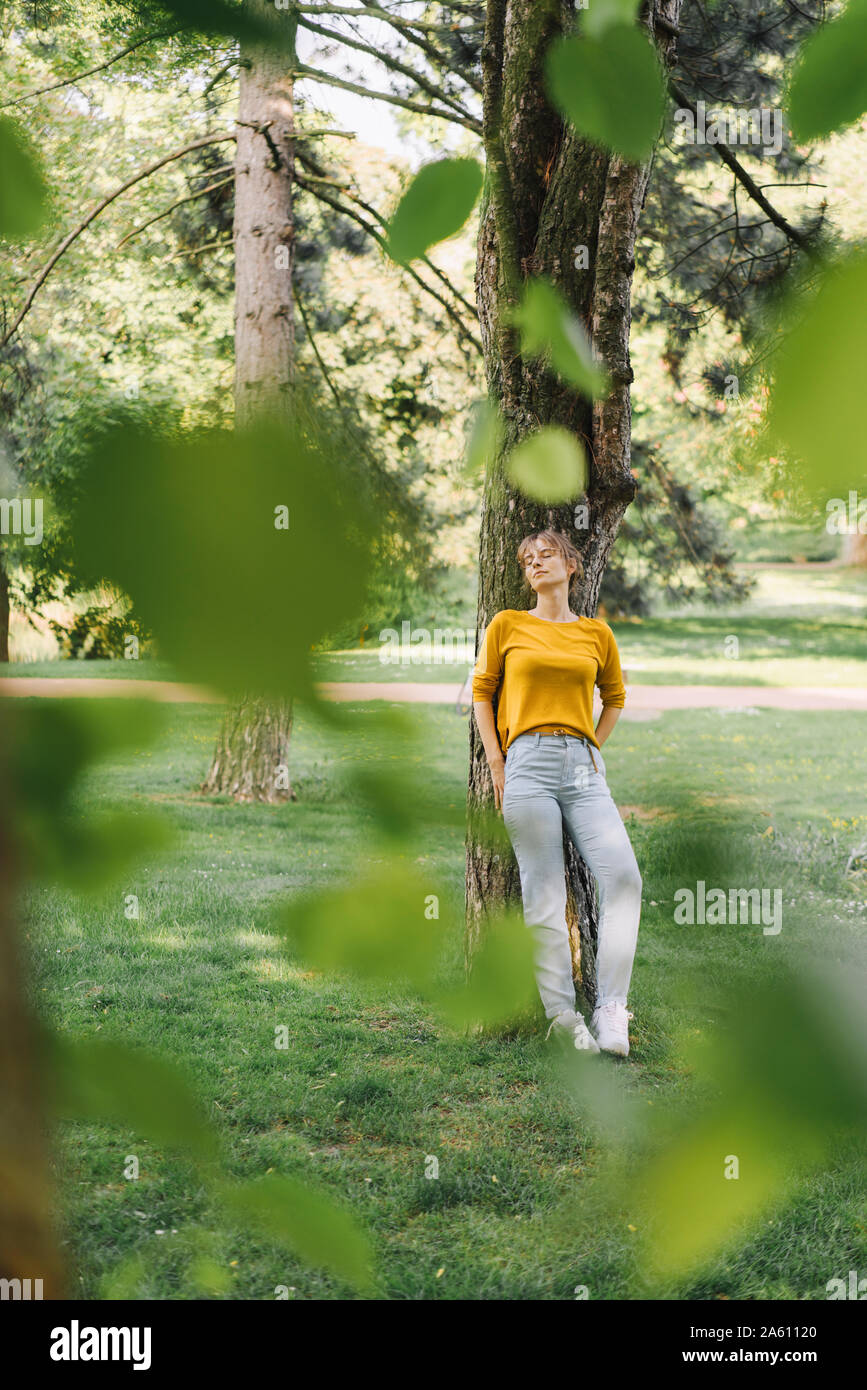 Resting against tree hi-res stock photography and images - Alamy