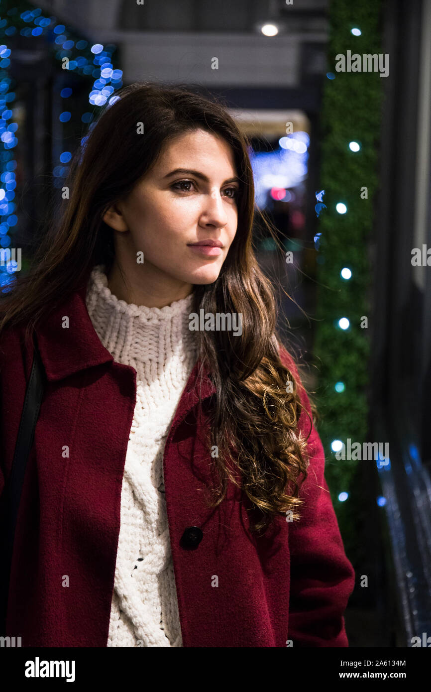 Looking illuminated christmas window hi-res stock photography and ...