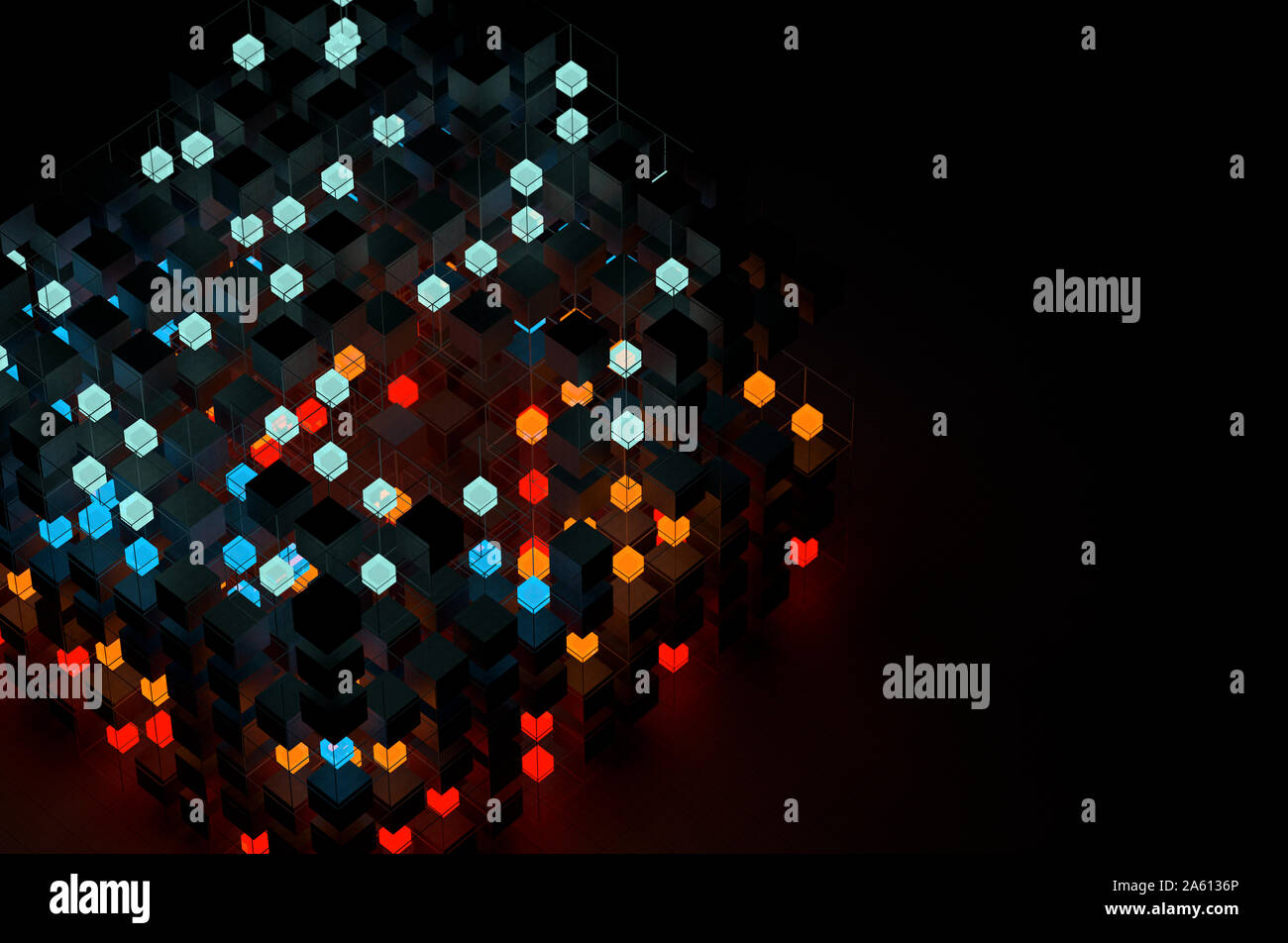 Abstract structures of illuminated cubes Stock Photo - Alamy
