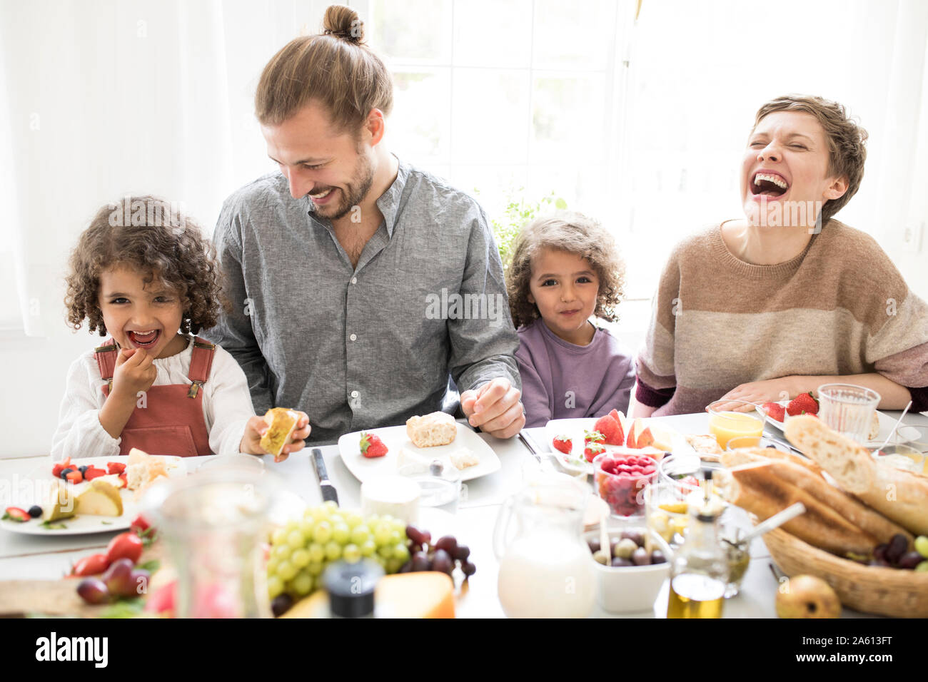 Two family with lunch hi-res stock photography and images - Alamy