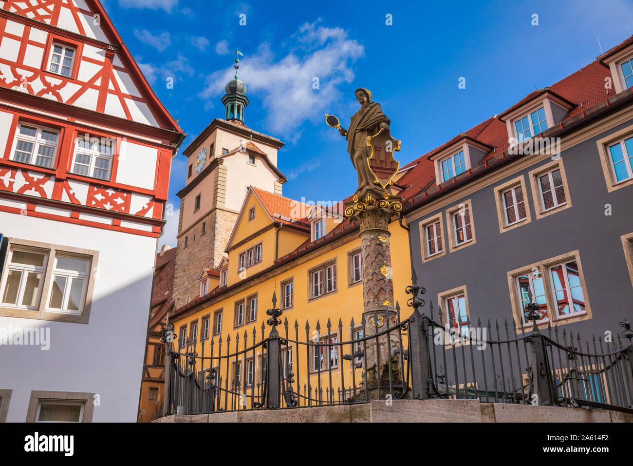 Seelbrunnen spring pillar with Goddess Minerva statue on top at ...